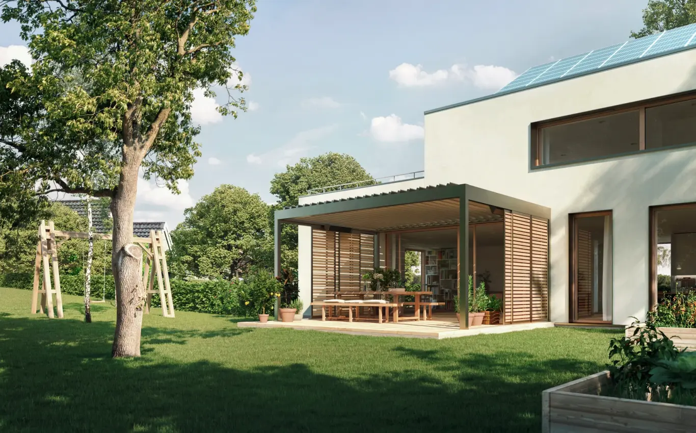 Terrassendach aus Alu, Stoff oder Glas