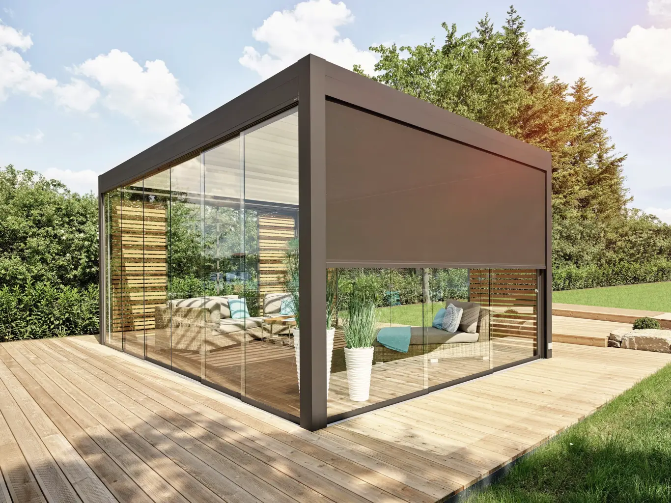 Patio covers with side covers